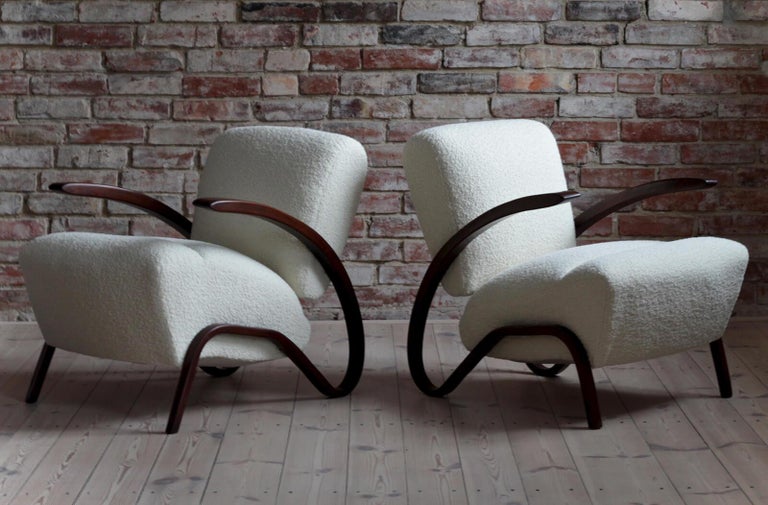 Rare Art Deco Armchairs by J. Halabala, Model H275, 1930s, Set of 2 at ...