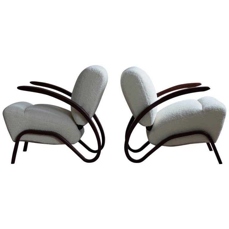 Rare Art Deco Armchairs by J. Halabala, Model H275, 1930s, Set of 2 at ...
