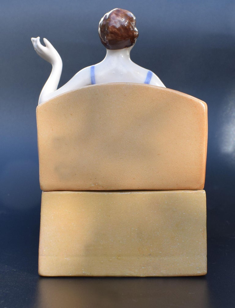 Rare Art Deco Ceramic Flapper Trinket Box by Fasold and Stauch, circa ...