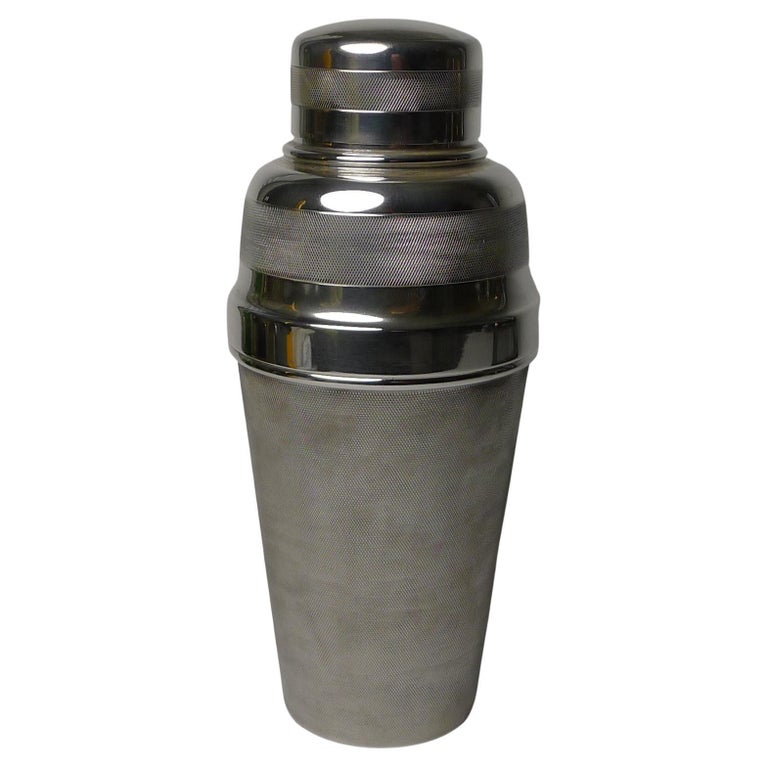 Rare Art Deco Engine Turned Cocktail Shaker at 1stDibs