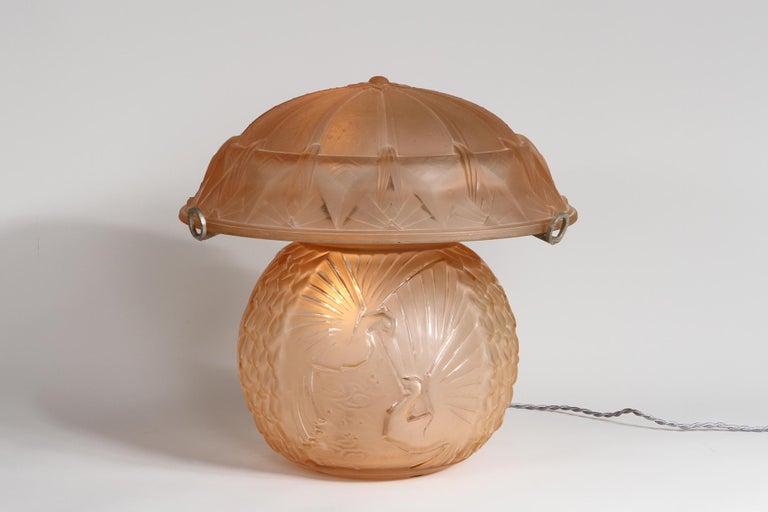 Rare Art Deco French Table Lamp by Muller Frères For Sale at 1stDibs