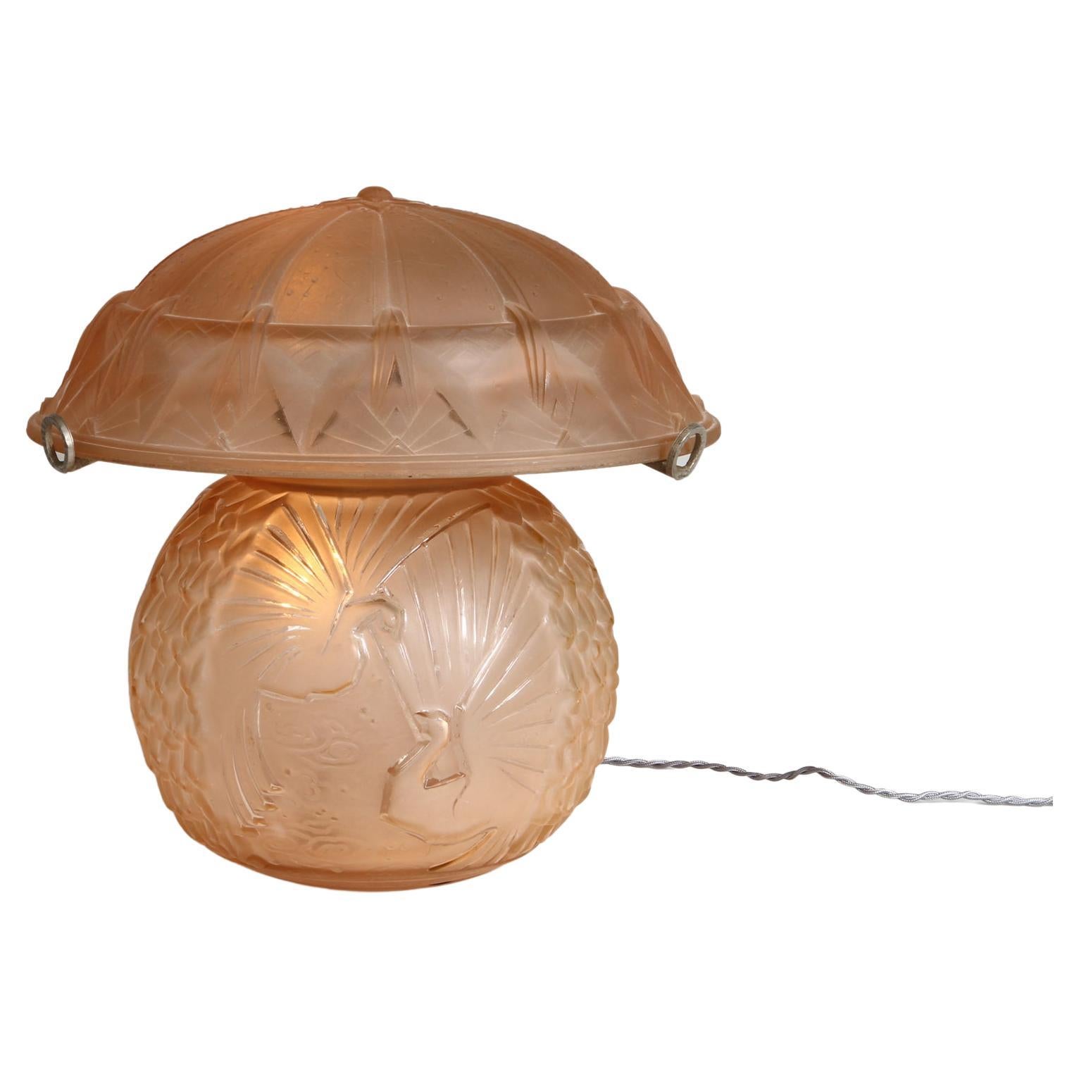 Muller Freres French Art Deco Wrought Iron Signed Table Lamp For Sale ...