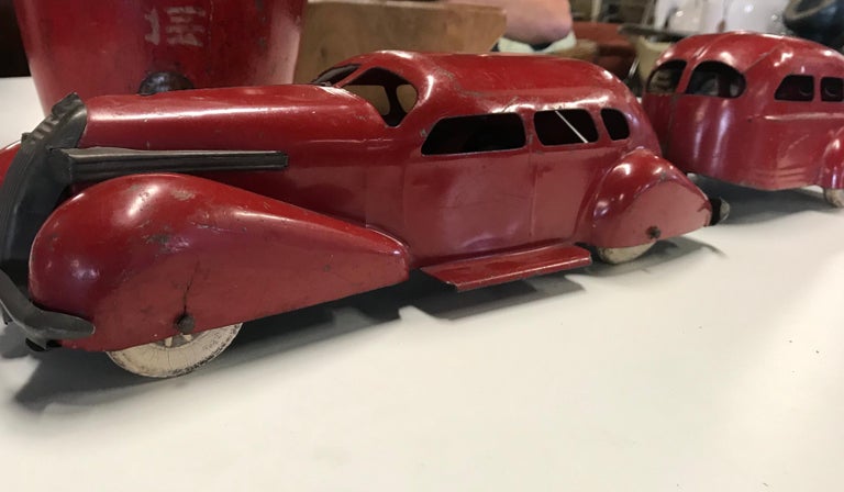 Rare Art Deco Wyandotte Pressed Steel LaSalle Car and Travel Trailer ...