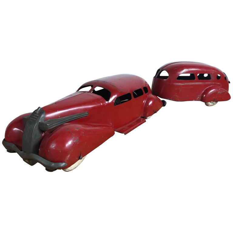 Rare Art Deco Wyandotte Pressed Steel LaSalle Car and Travel Trailer ...