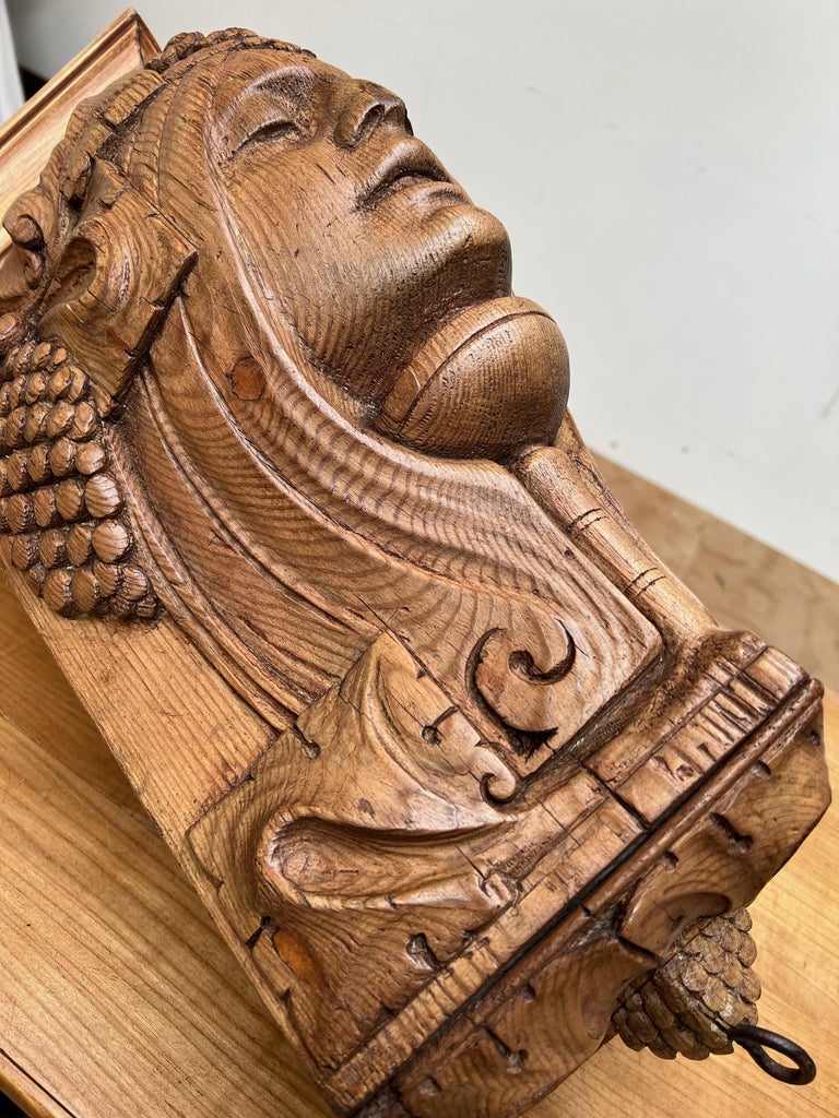 Rare Art Nouveau Era Corner Bracket / Shelf with Amphictyonis Mask ...