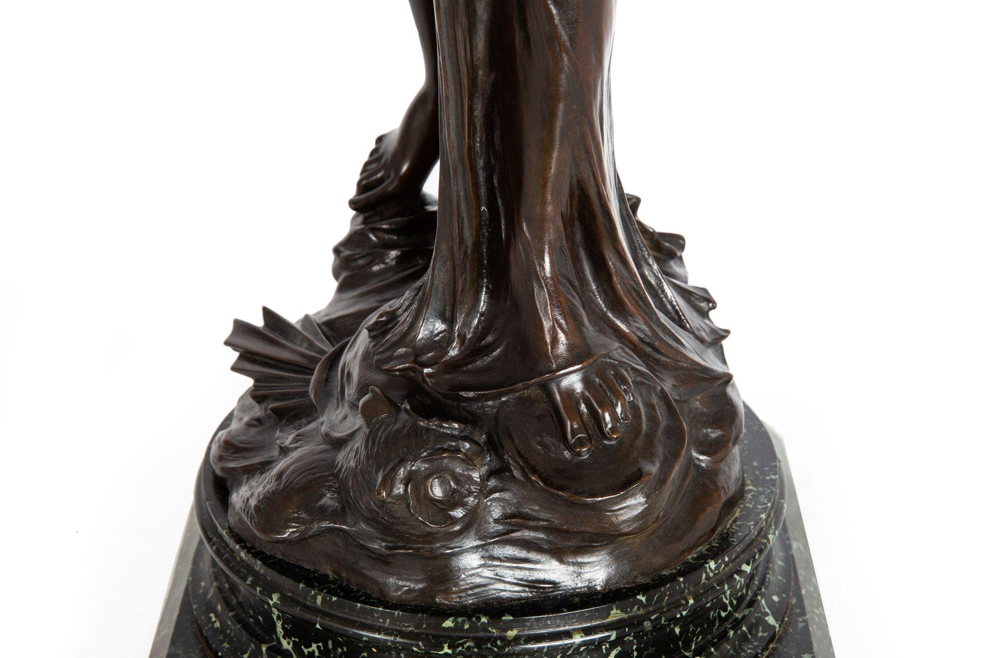 Rare Art Nouveau French Bronze Sculpture “Ariadne” by Georges Flamand ...