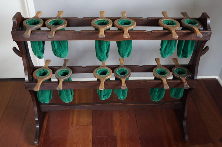 Arts and Crafts Church Offering Bags Stand with 12 Original Wood and ...