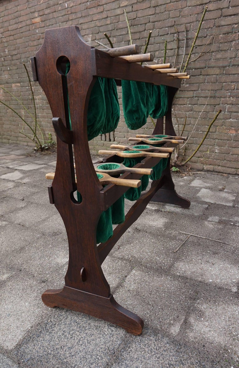 Arts and Crafts Church Offering Bags Stand with 12 Original Wood and ...