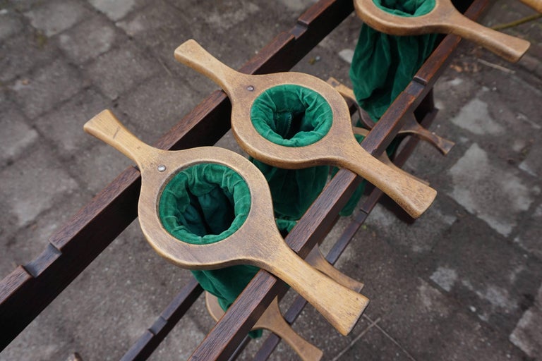 Arts and Crafts Church Offering Bags Stand with 12 Original Wood and ...