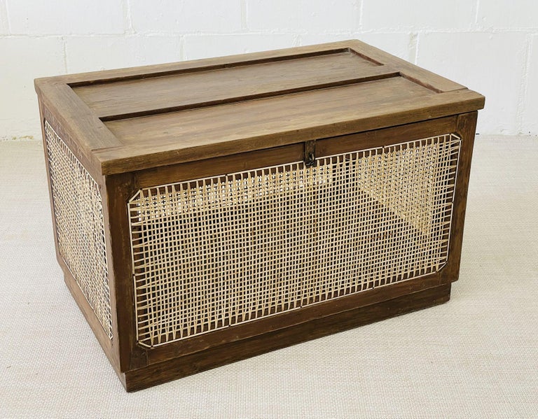 Rare Linen Chest/Box/Bench, Mid-Century Modern, Attributed to Pierre ...