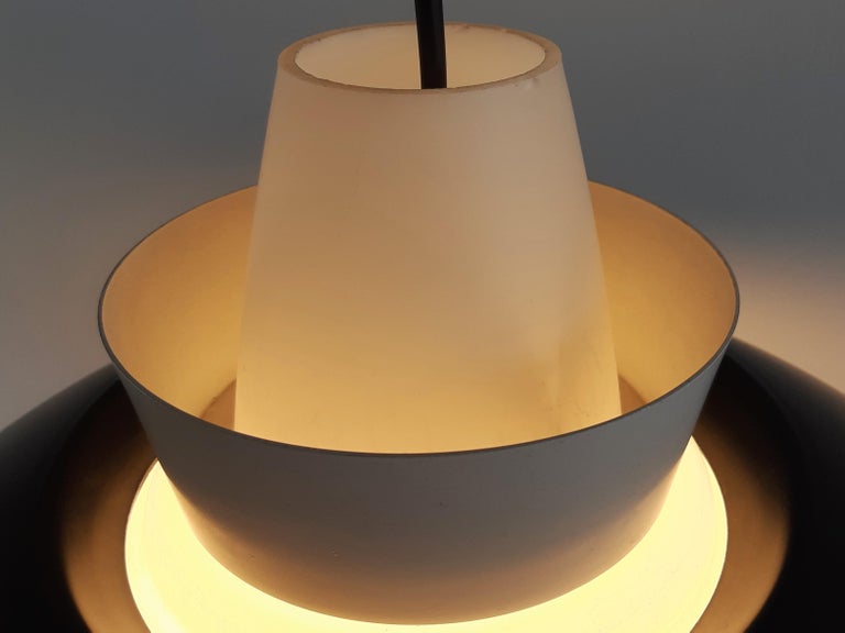 Rare B1033 Black and White Pendant Lamp by RAAK, the Netherlands 1950's ...