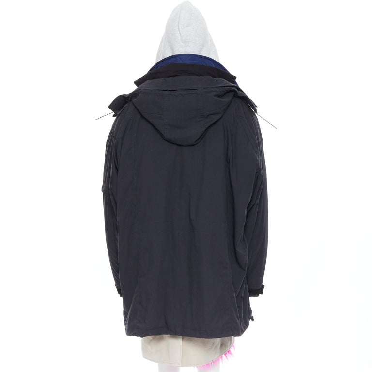 rare BALENCIAGA 2018 Runway Fake Layering 7 layer pink fur lined parka ...