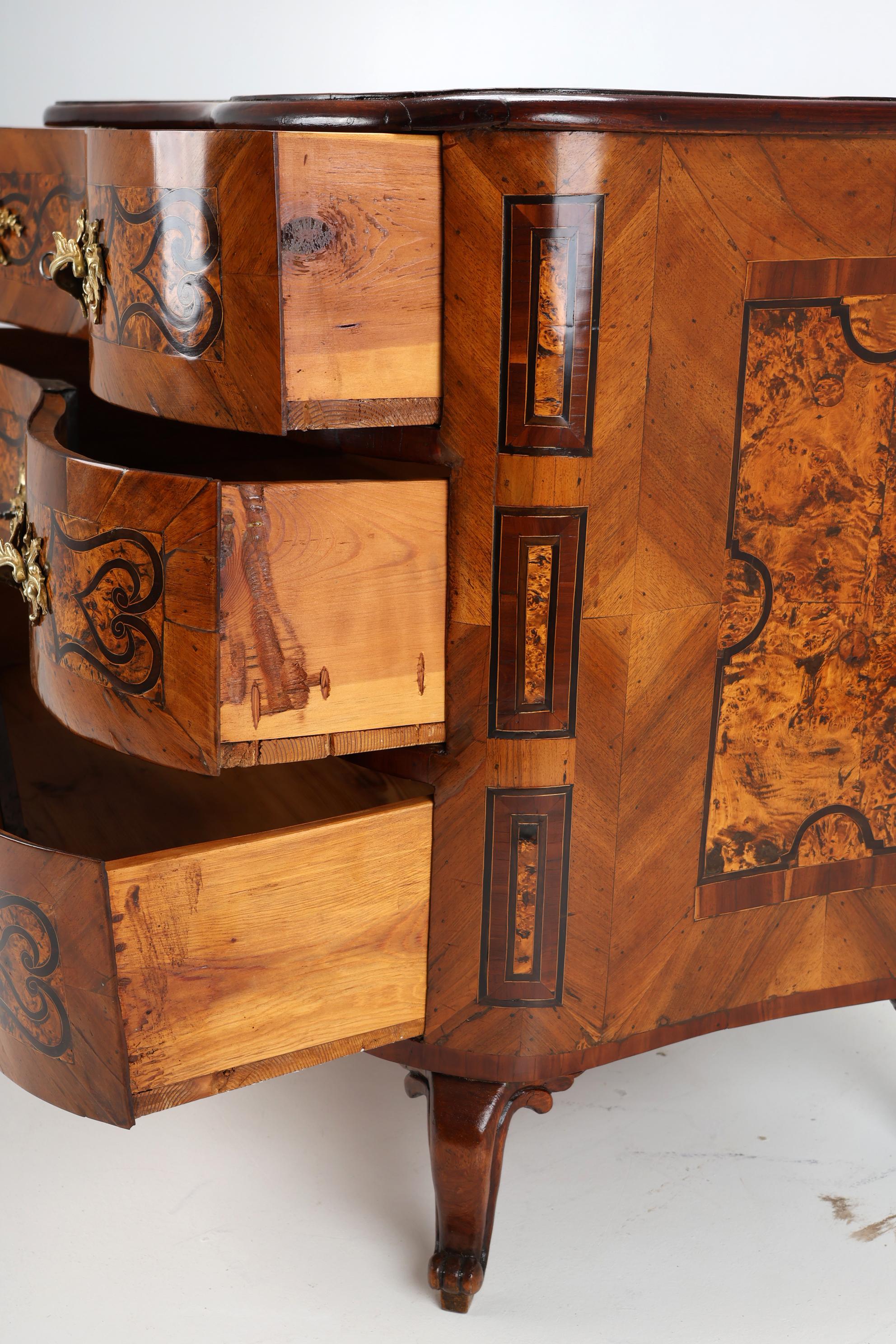 Rare Baroque Chest of Drawers with Inlaids from 18th Century For Sale ...