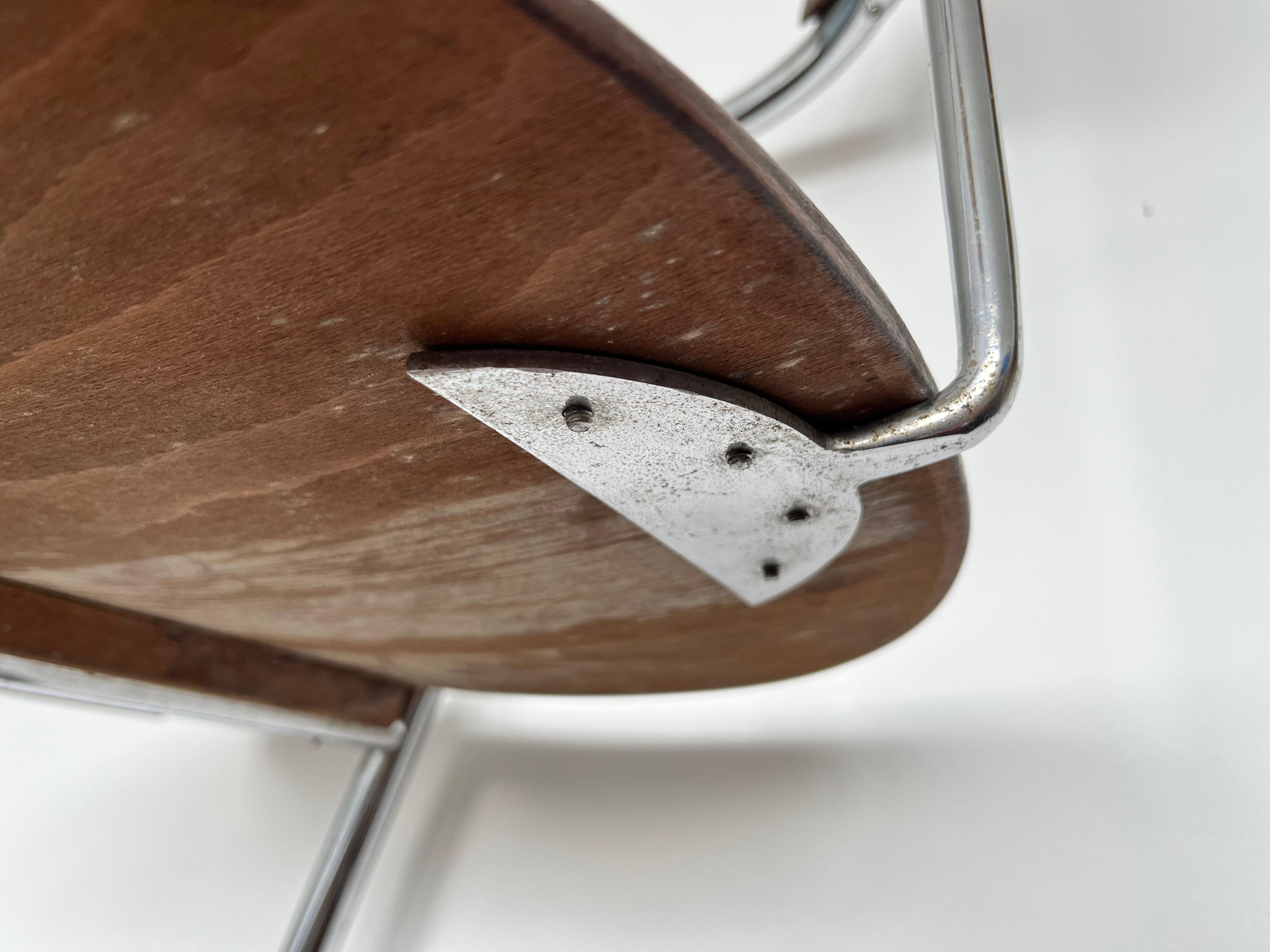 Rare Bauhaus Tubular Steel Chrome Chair H-138 by J. Halabala, 1930s For ...
