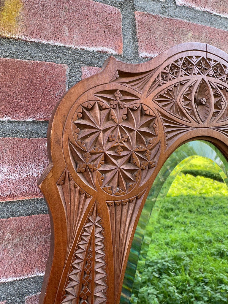 Rare and Beautifully Hand-Carved Antique Dutch Arts and Crafts Beveled ...