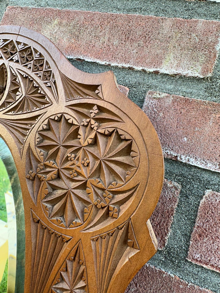 Rare and Beautifully Hand-Carved Antique Dutch Arts and Crafts Beveled ...