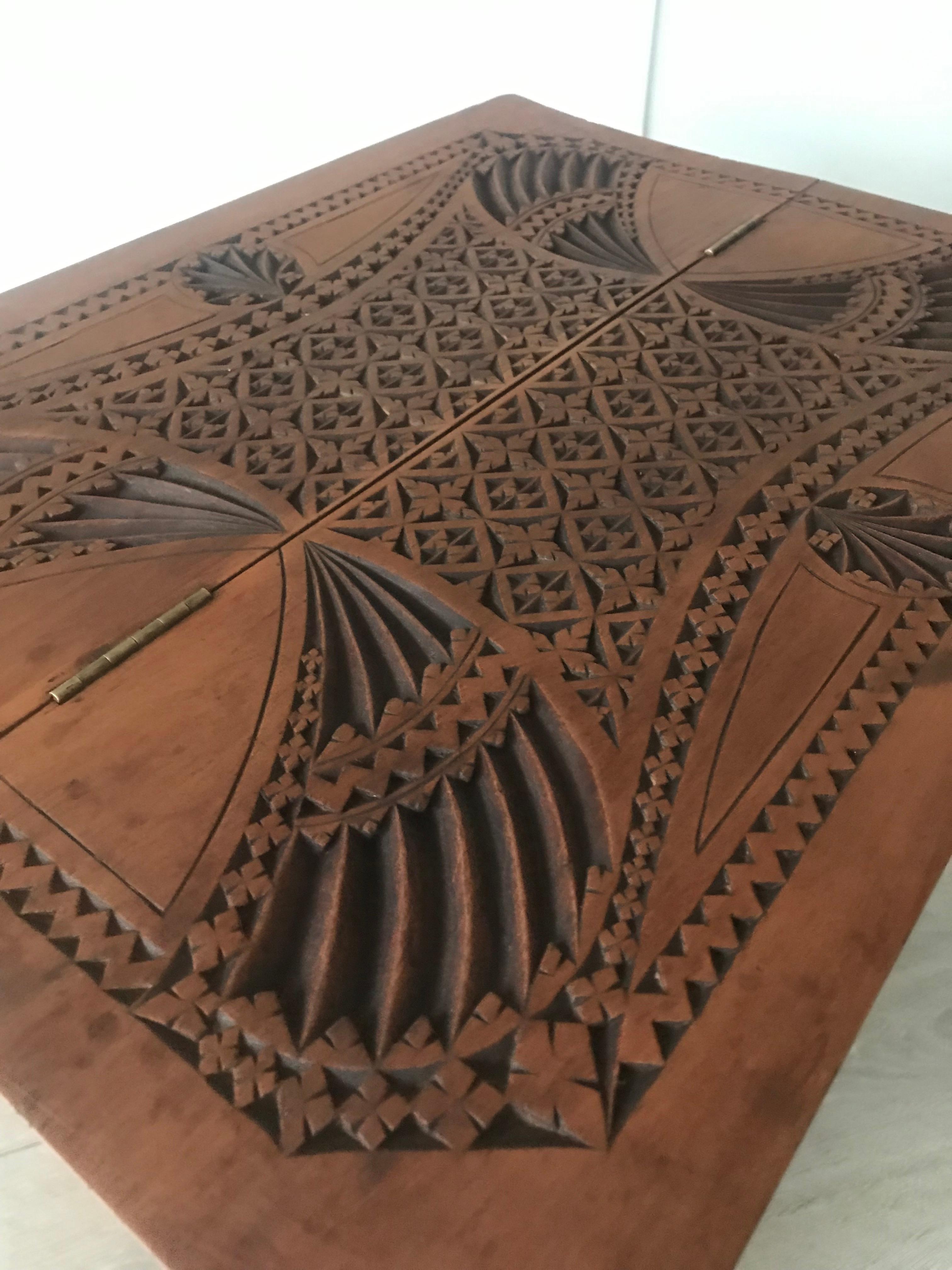 Rare and Beautifully Hand-Carved Antique Dutch Arts and Crafts Library ...