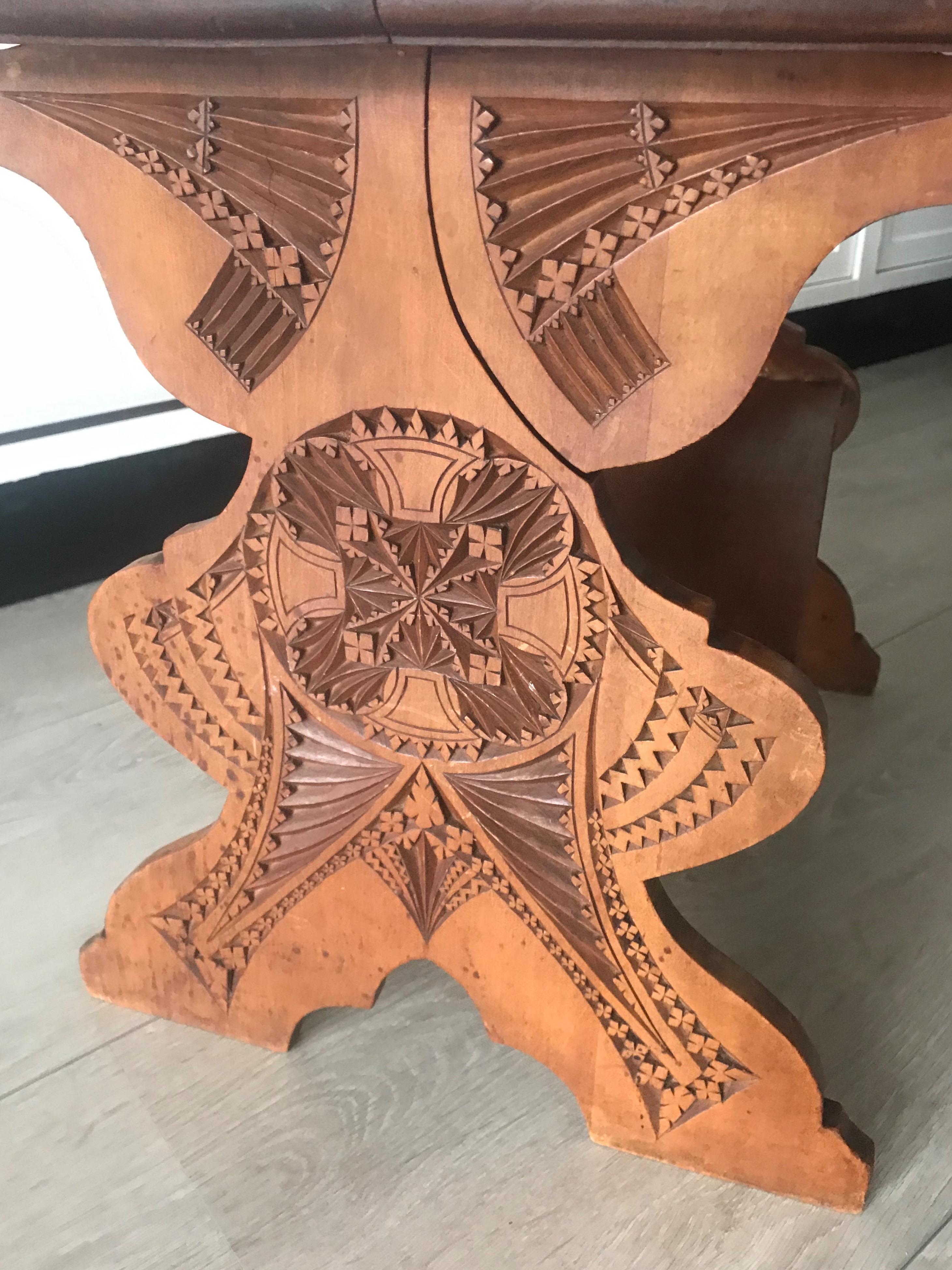 Rare and Beautifully Hand-Carved Antique Dutch Arts and Crafts Library ...