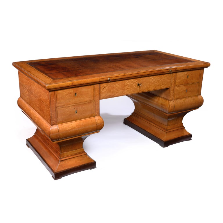 Rare Biedermeier Maple Wood Desk of Unusual Neoclassical Form, Vienna ...