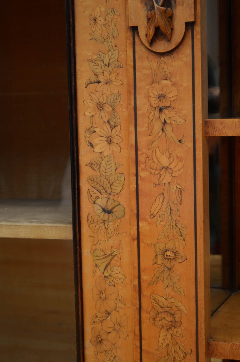 Rare Bird's Eye Maple Victorian Credenza For Sale at 1stDibs