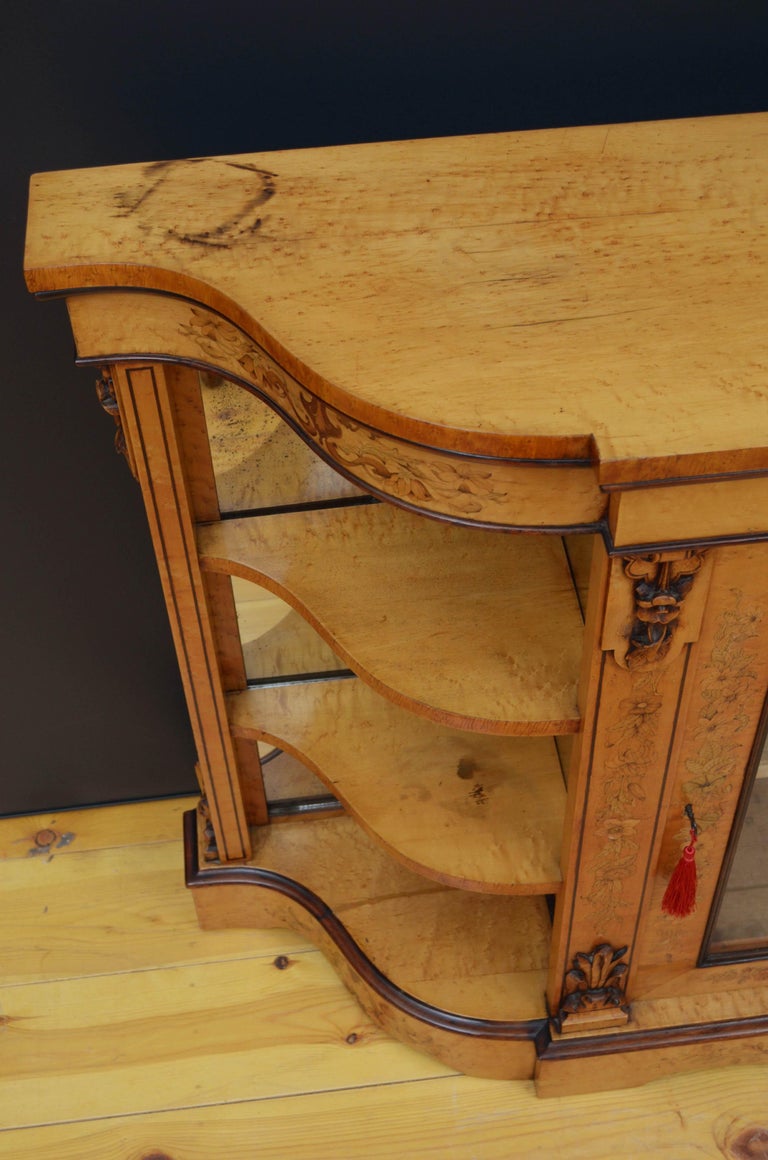 Rare Bird's Eye Maple Victorian Credenza For Sale at 1stDibs