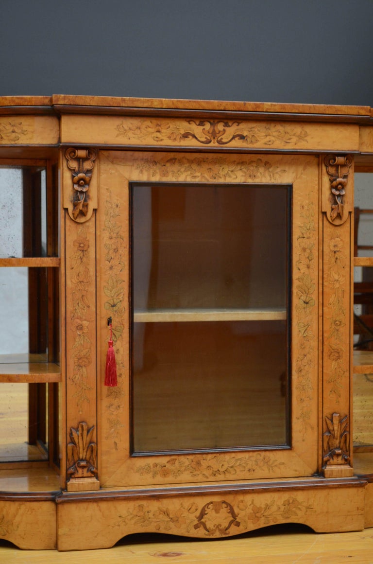 Rare Bird's Eye Maple Victorian Credenza For Sale at 1stDibs