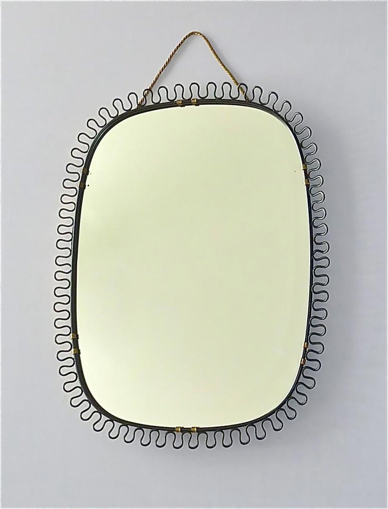 Rare Black Wall Mirror by Josef Frank Svenskt Tenn Austria Sweden Brass ...