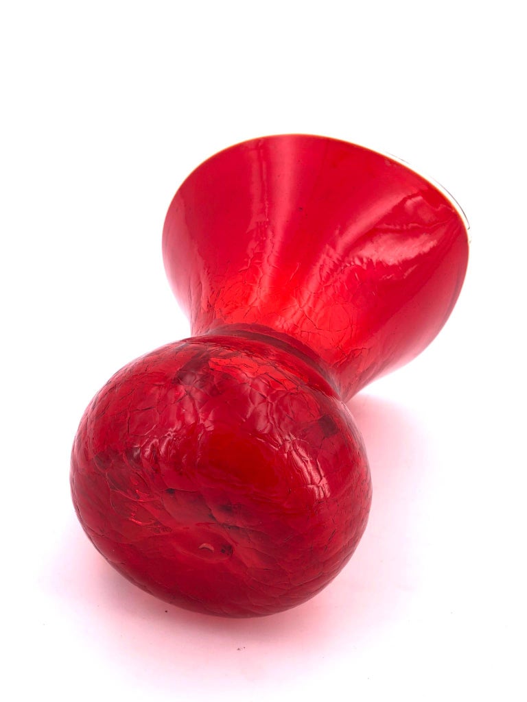 Rare Blenko Amberine Small Mouth Blown Crackle Glass Pitcher at 1stDibs ...