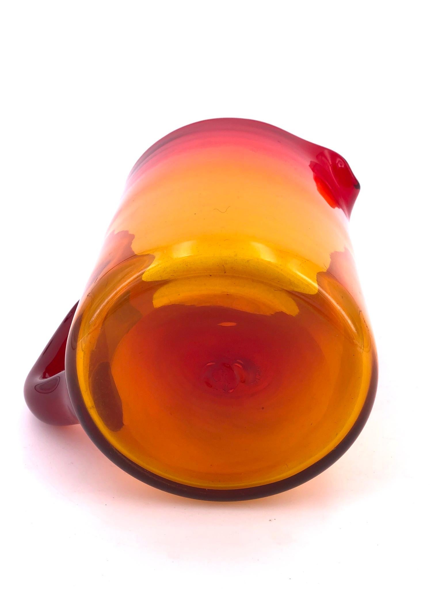 Rare Blenko Amberine Small Mouth Blown Glass Pitcher at 1stDibs
