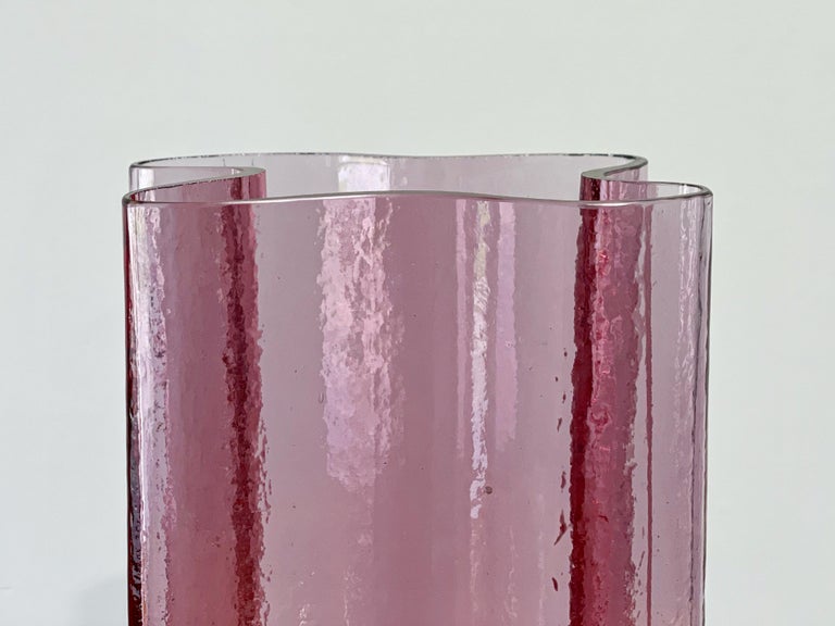 Rare Blenko Glass 6312l Rosé, Midcentury Handcrafted Pink Art Glass ...