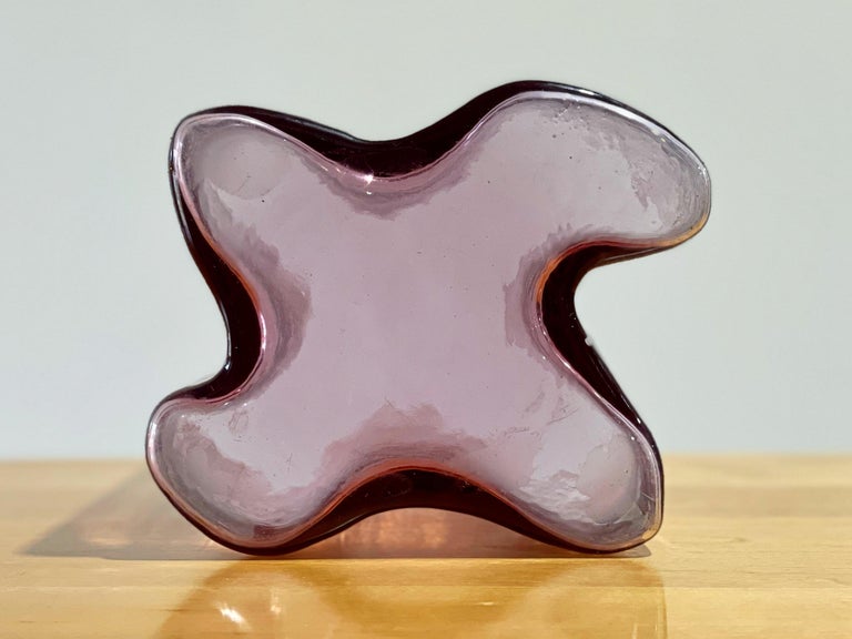 Rare Blenko Glass 6312l Rosé, Midcentury Handcrafted Pink Art Glass ...