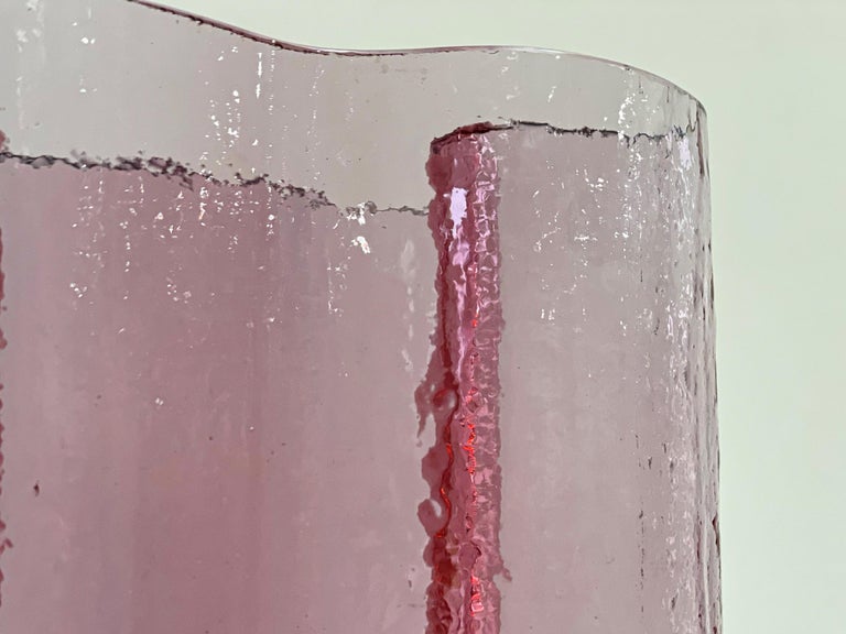 Rare Blenko Glass 6312l Rosé, Midcentury Handcrafted Pink Art Glass ...