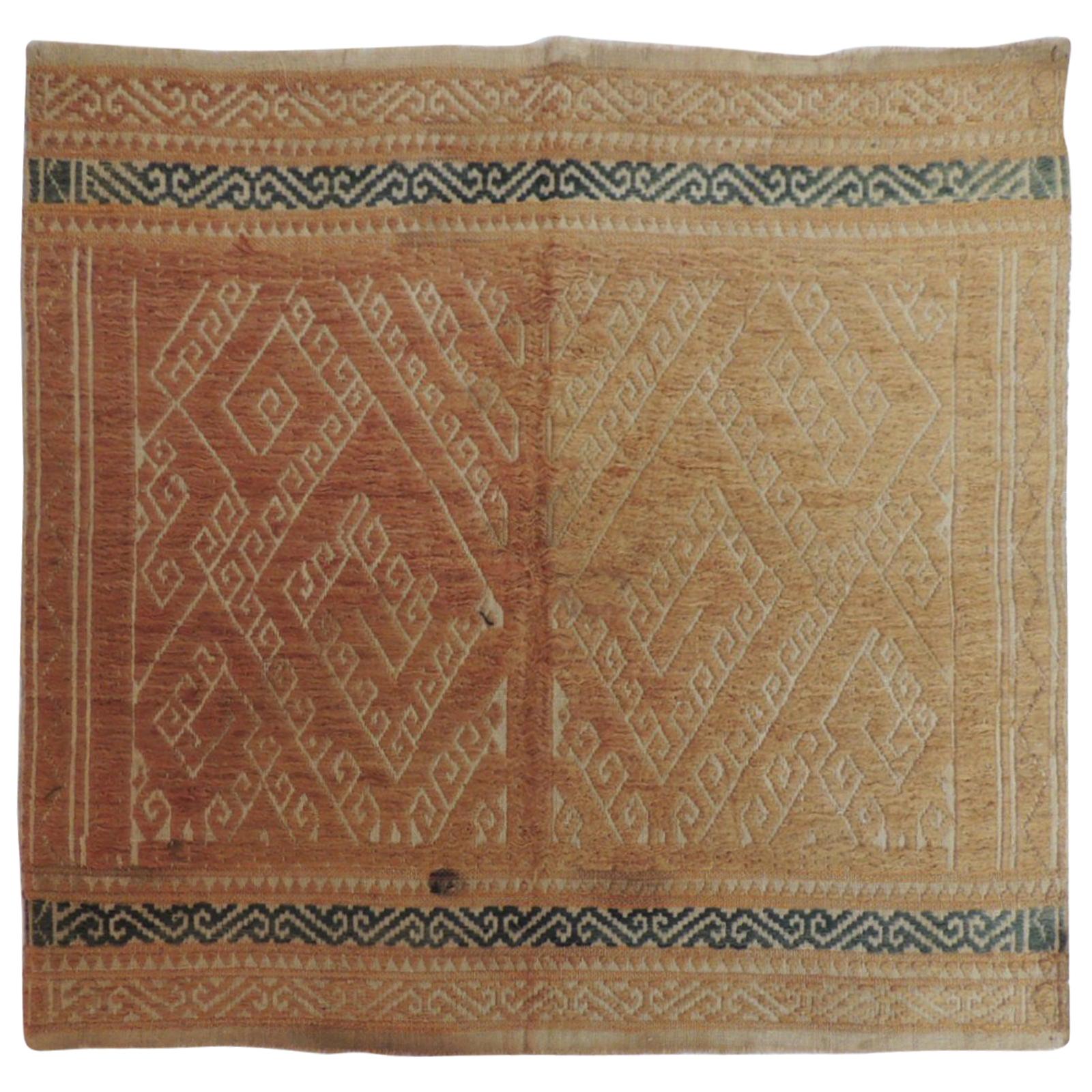 Rare Blue and Yellow Woven Antique Tampan Textile from Sumatra For Sale ...