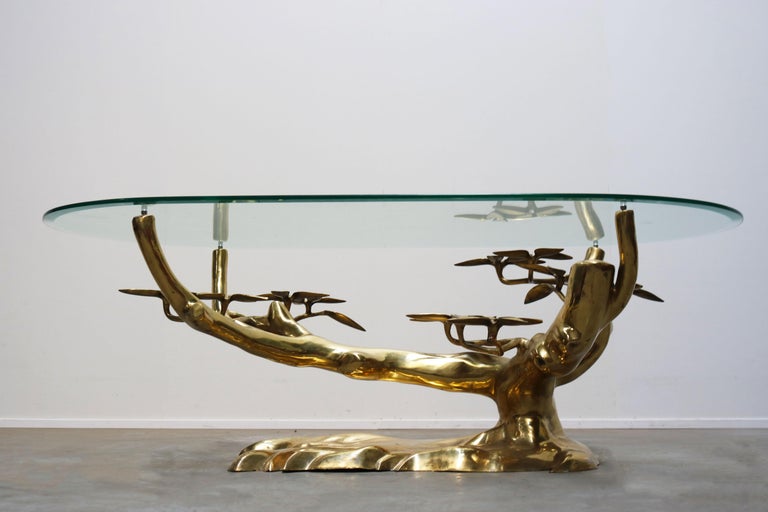 Rare ''Bonsai'' Coffee Table in Brass by Willy Daro 1970s Belgium ...