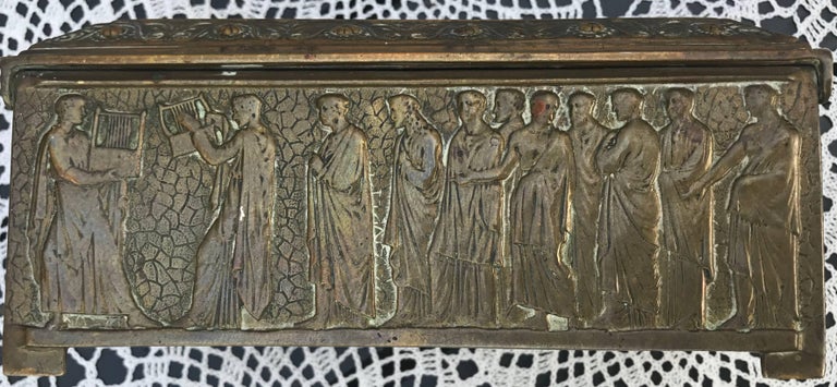 Rare Bronze Sculptural Casket / Box Panels with Historical Roman Empire ...