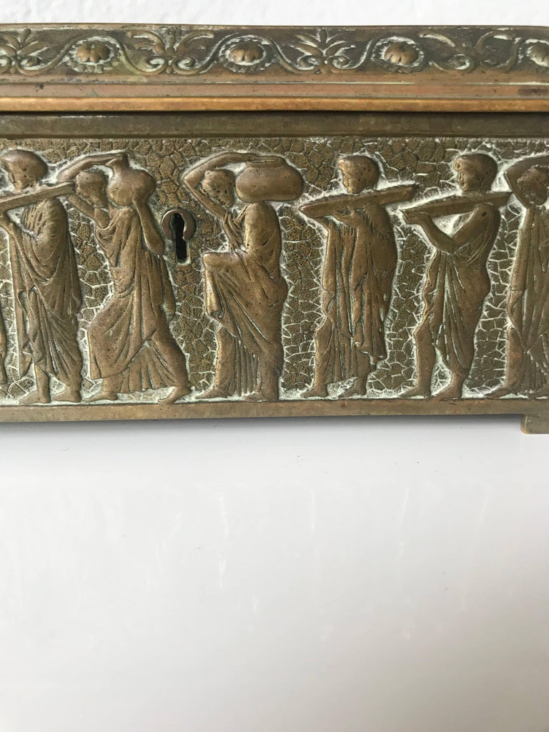 Rare Bronze Sculptural Casket / Box Panels with Historical Roman Empire ...