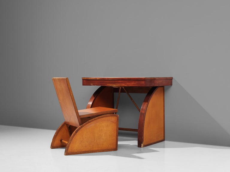 Rare Brown Saltman Desk with Chair at 1stDibs