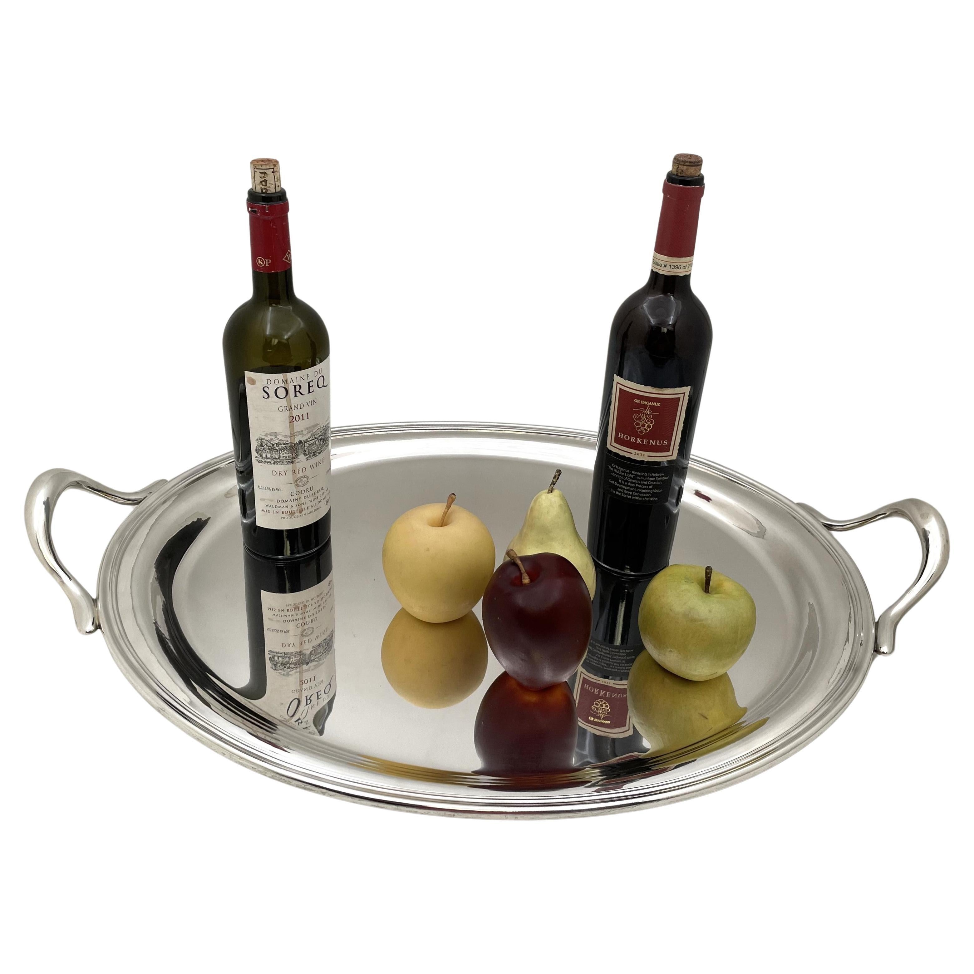 Rare Buccellati Sterling Silver Two-Handled Bar &Butlers Tray Mid ...