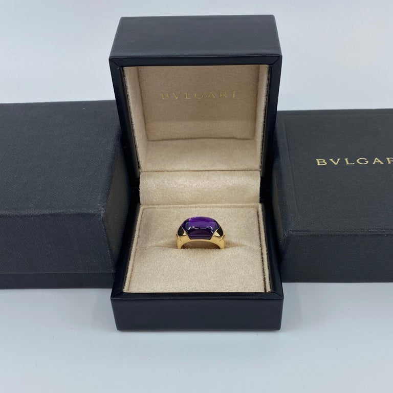 Rare Bvlgari Bulgari Deep Purple Amethyst Certica 18 Karat Yellow Gold ...