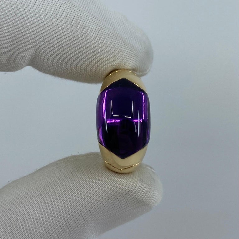 Rare Bvlgari Bulgari Deep Purple Amethyst Certica 18 Karat Yellow Gold ...