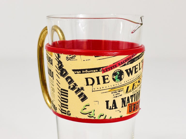 Rare Carl Auböck Martini Newspaper Glass Pitcher, Austria, 1950s For ...