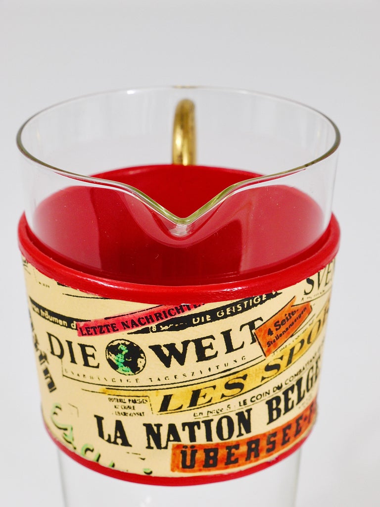 Rare Carl Auböck Martini Newspaper Glass Pitcher, Austria, 1950s For ...