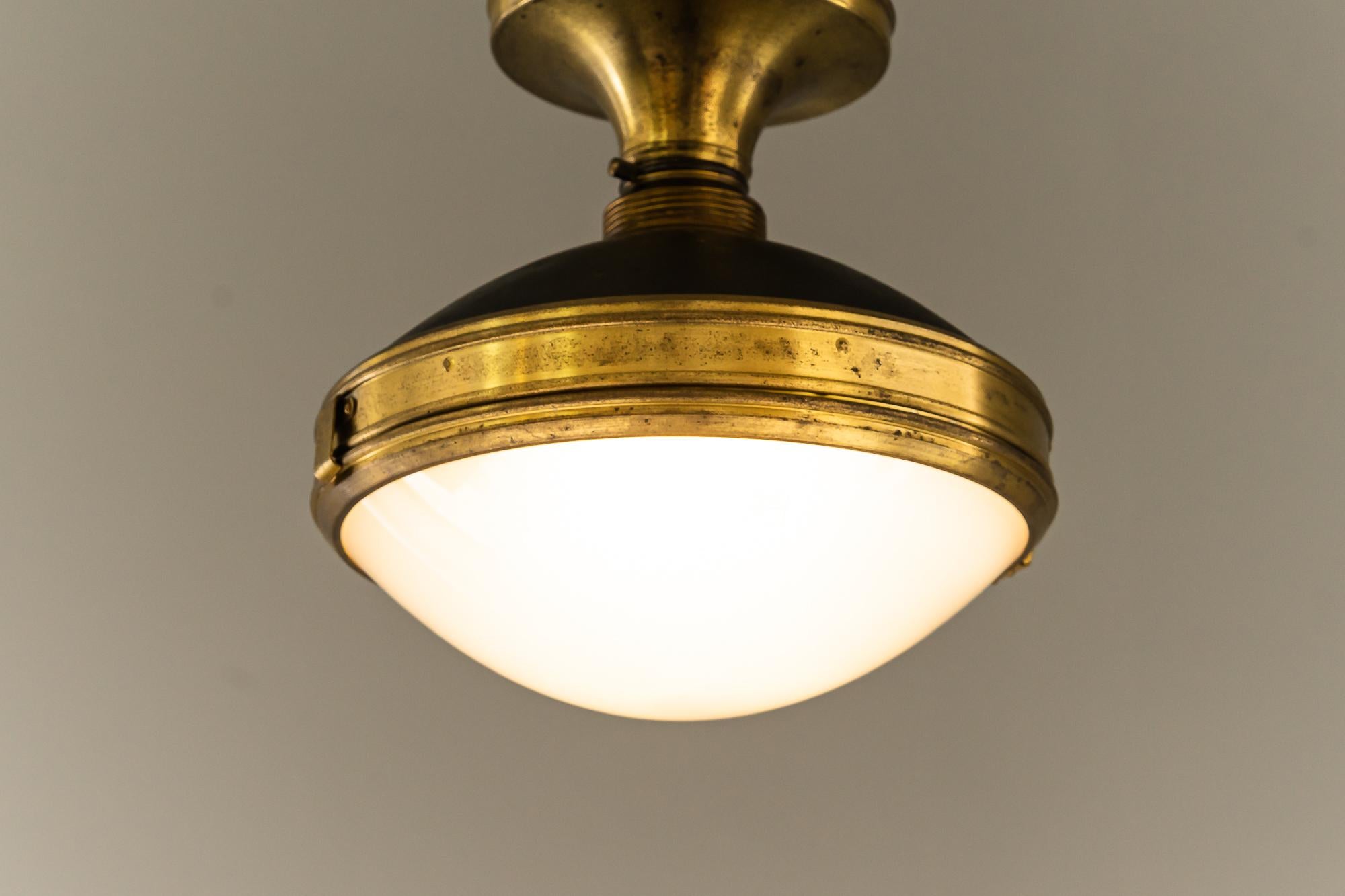 Rare Carl Zeiss Jena Ceiling Lamp with Original Glass Around 1930s ...