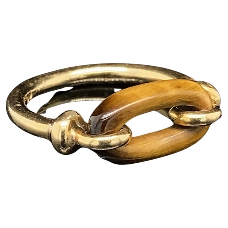 Rare Cartier 18k Gold and Tiger's Eye Ring For Sale at 1stDibs