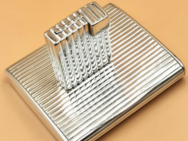 Rare Cartier 1930's Solid Silver Petrol Lighter and Cigarette Case For ...