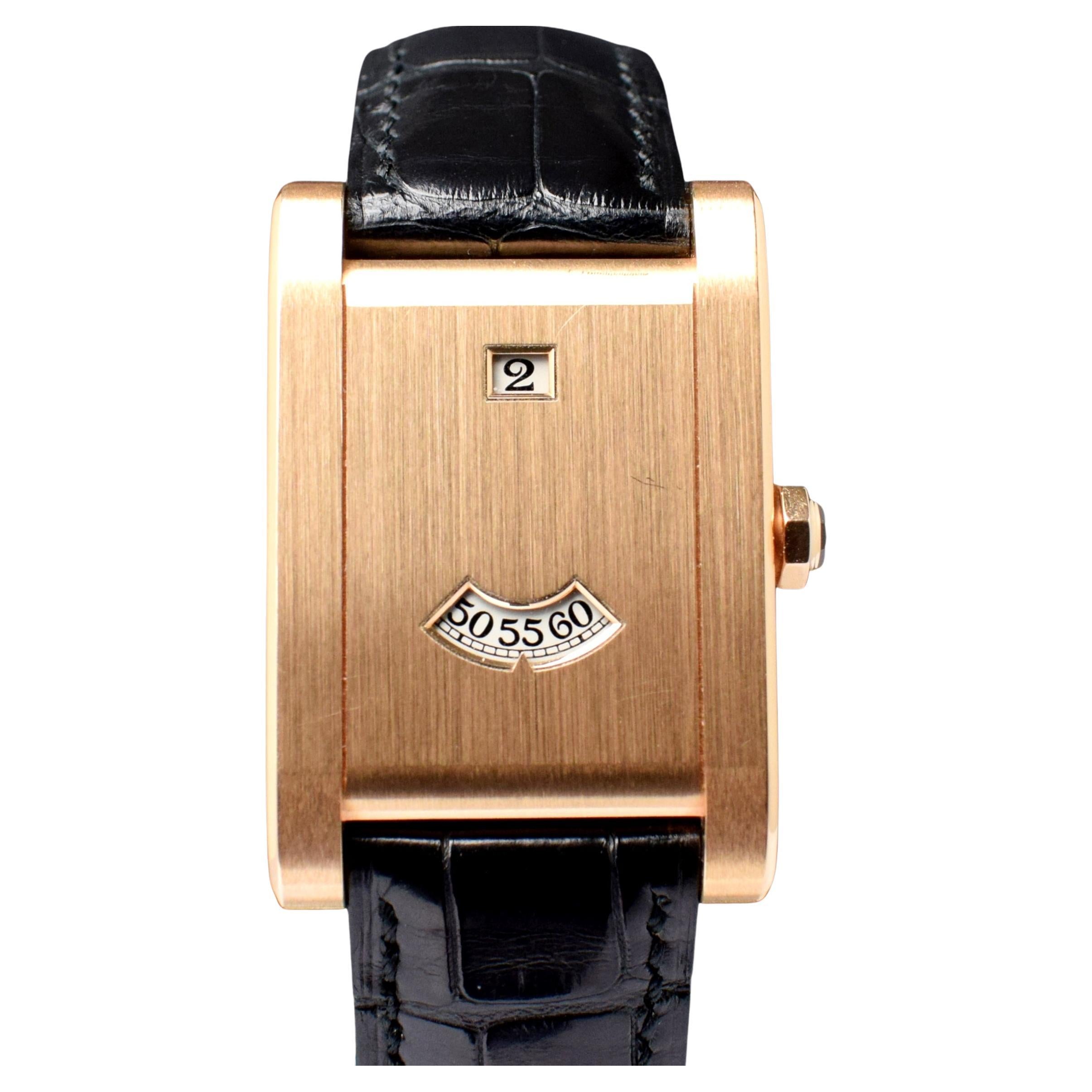 Rare Cartier Tank à Guichets CPCP Rose Gold Jump Hour Limited Edition ...