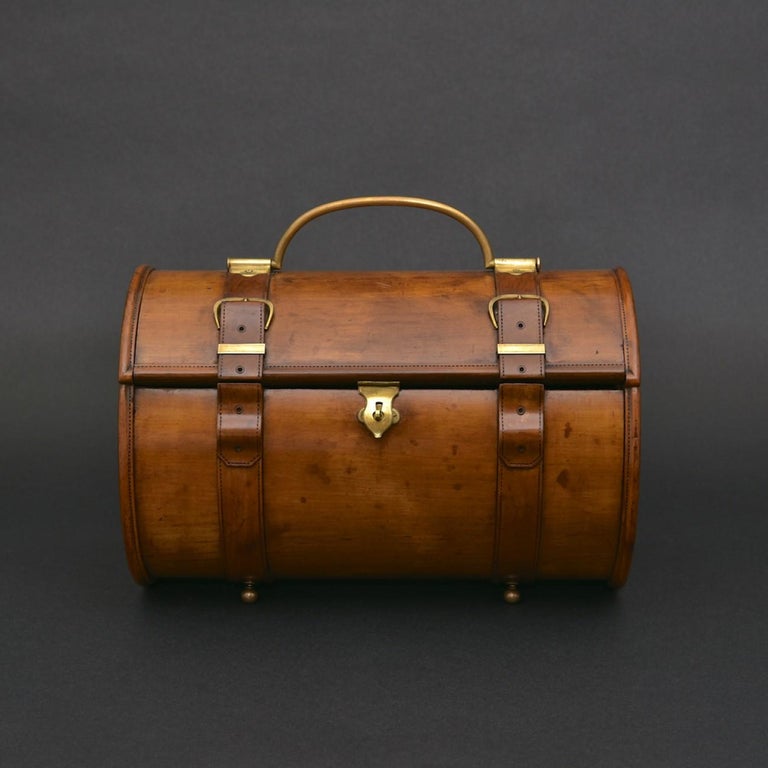 Rare Carved Cylindrical Box, circa 1900 at 1stDibs