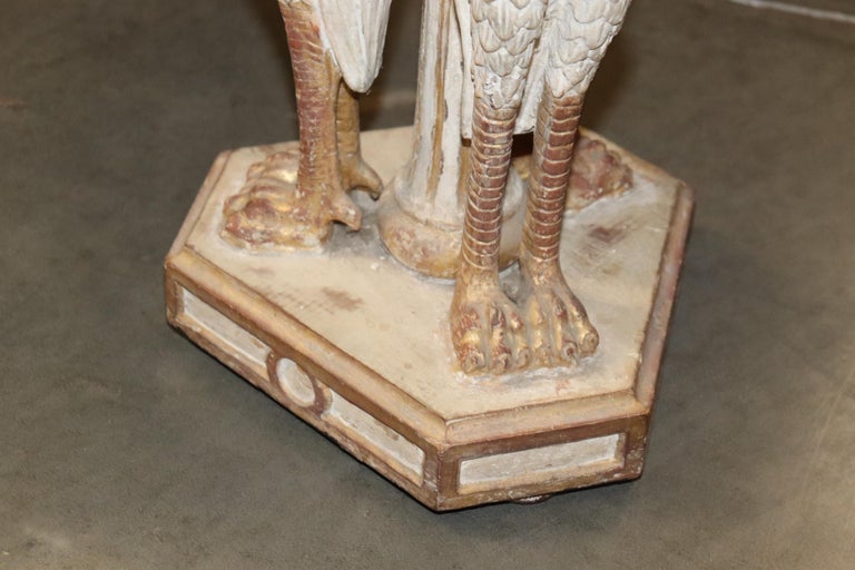 Rare Carved Full Body Swan Table Base with Marble Top Gueridon End ...