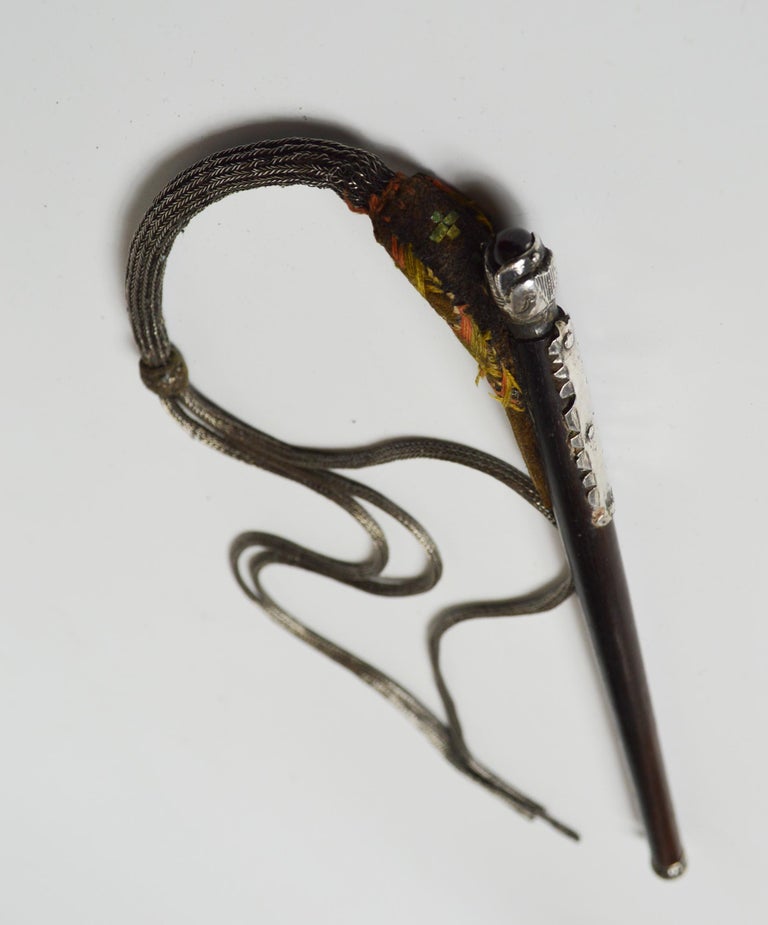 Rare Central Asian Caucasian Equestrian Silver Jeweled Riding Crop Whip ...