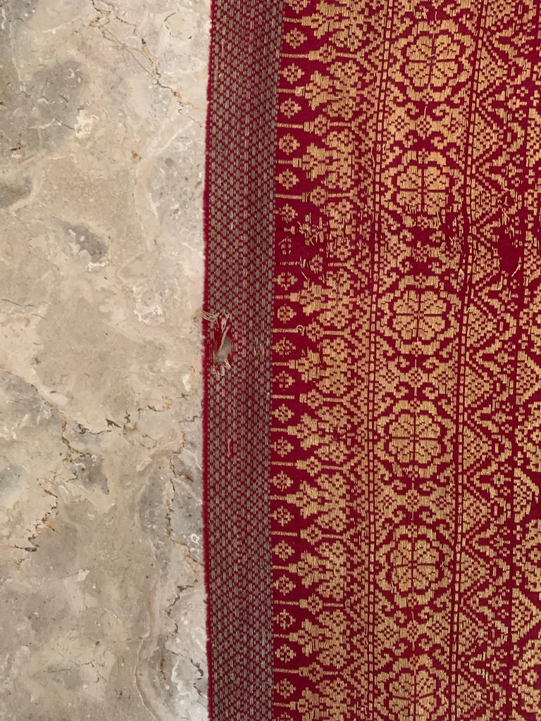 Ceremonial Silk Ikat from Sumatra with Stunning Motifs and Gold Leaf Detail For Sale at 1stDibs